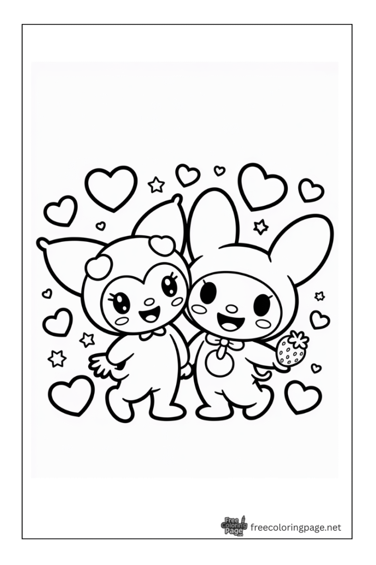 50+ Free Aesthetic Kuromi Coloring Pages – Sanrio Fun
