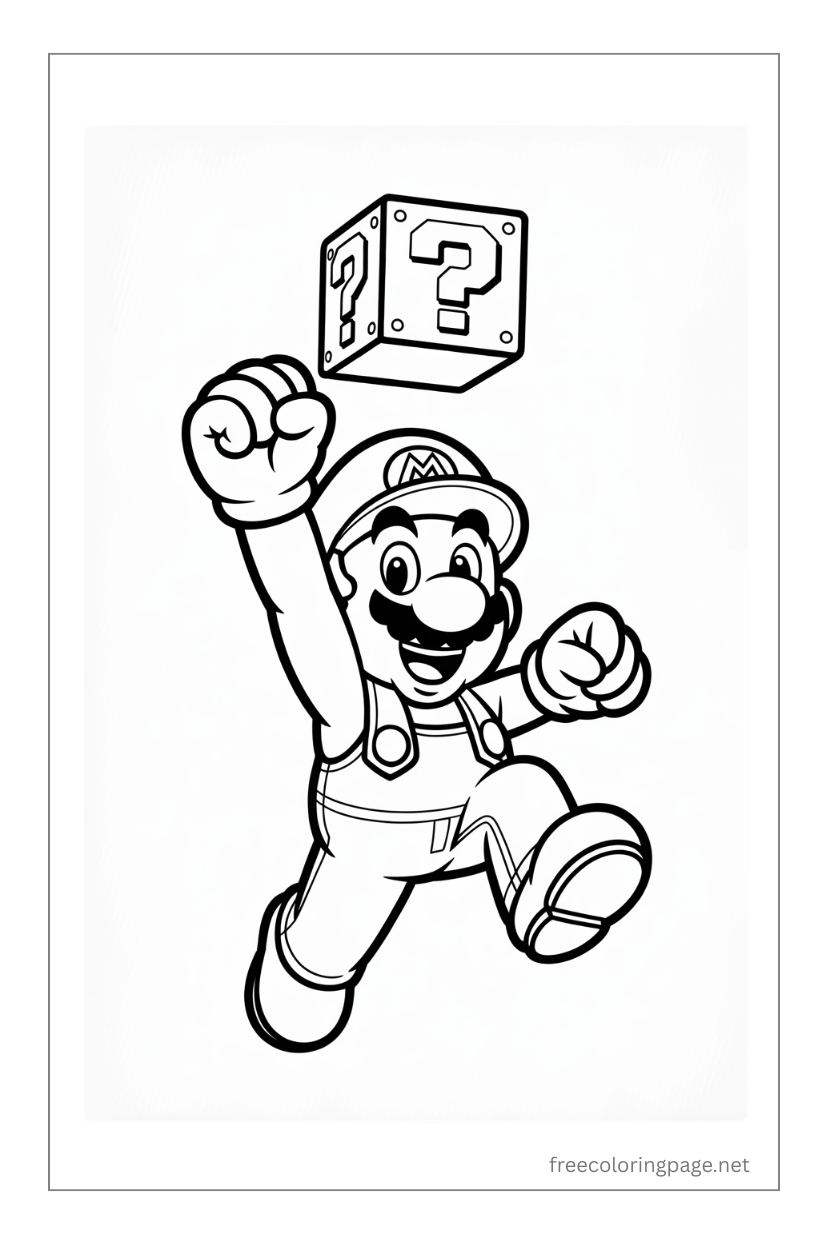Mario Coloring Pages – Creative and funny Super Mario