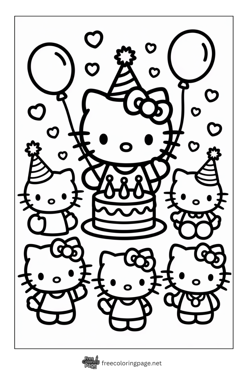 Hello Kitty Coloring Pages - Free Coloring Page