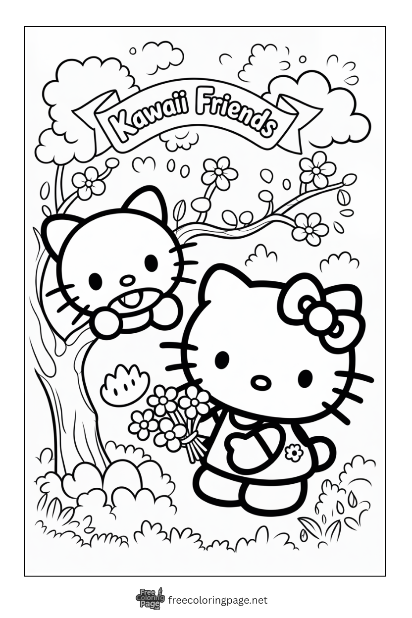 Hello Kitty Coloring Pages - Free Coloring Page
