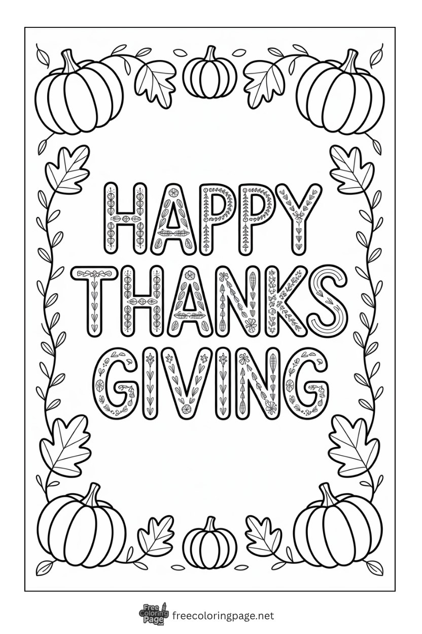 Thanksgiving coloring pages | Creative and educational