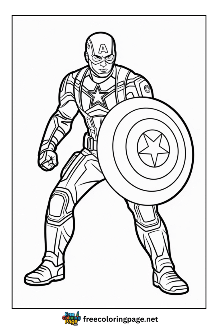 Captain America Coloring Pages – Free Printables for Kids