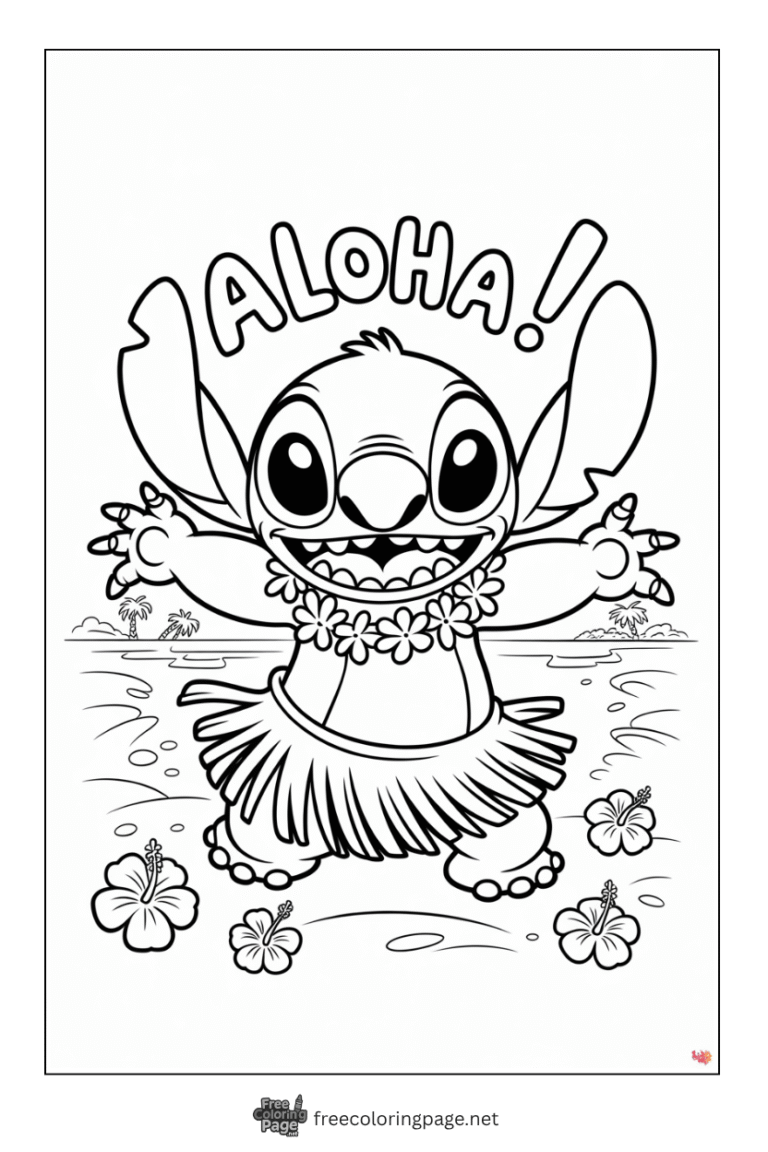 Stitch Coloring Pages – Free Printable Cute Stitch Sheets