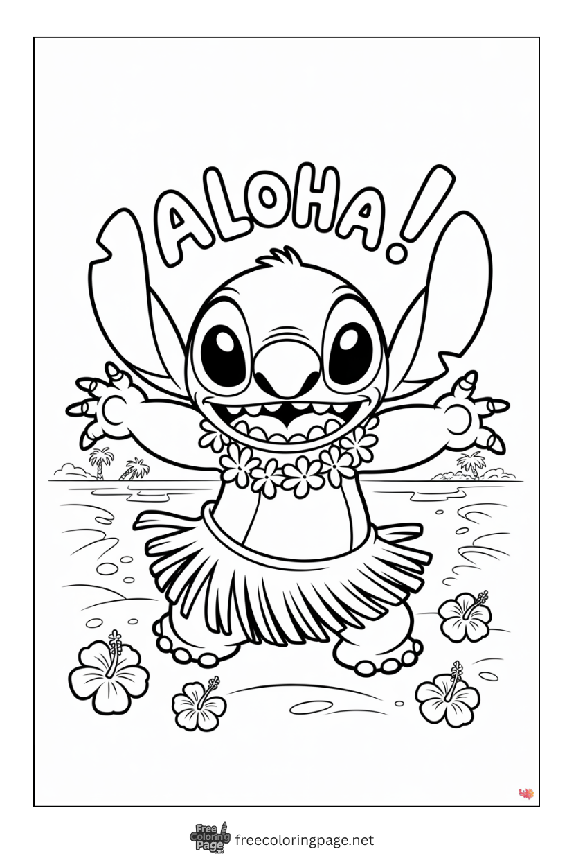 Stitch Coloring Pages – Free Printable Cute Stitch Sheets