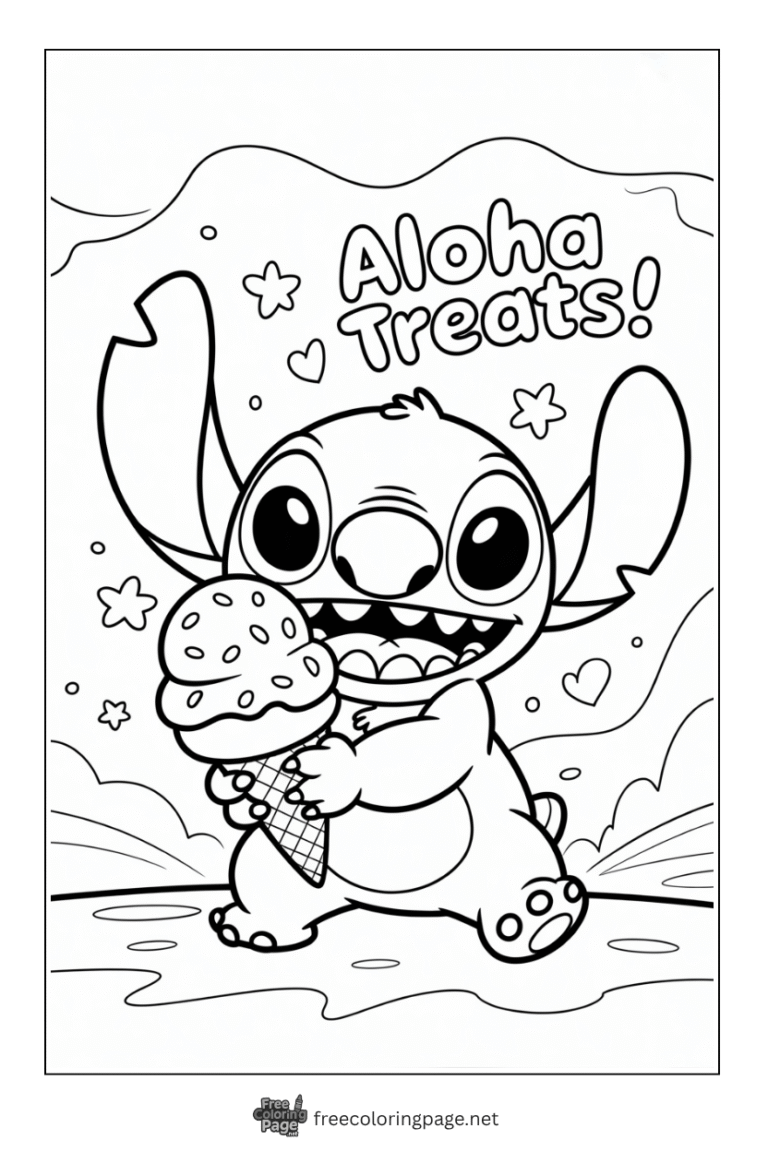 Stitch Coloring Pages – Free Printable Cute Stitch Sheets