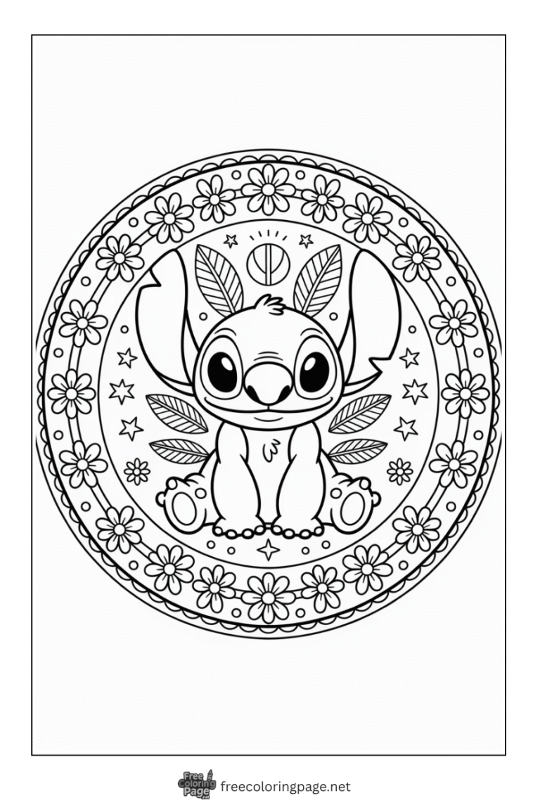 Stitch Coloring Pages – Free Printable Cute Stitch Sheets