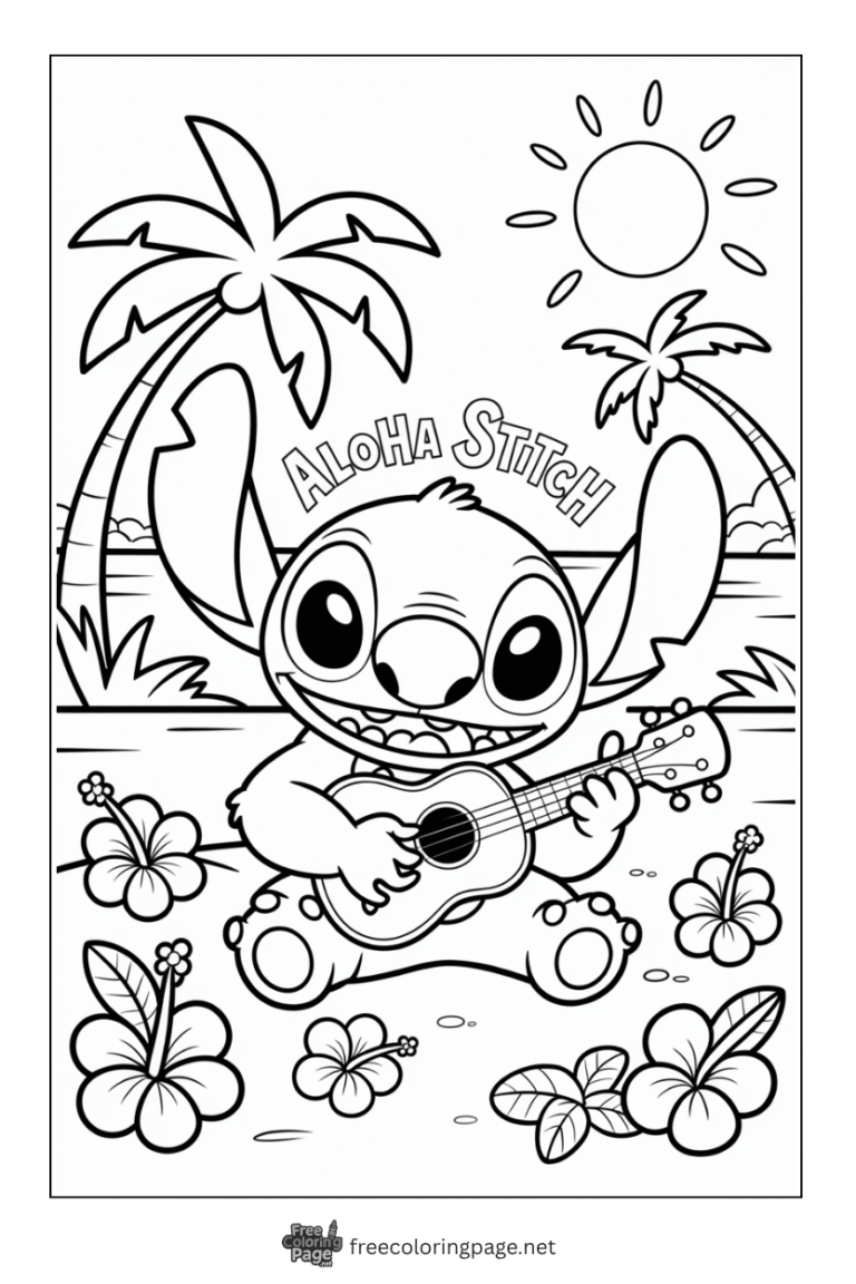 Stitch Coloring Pages – Free Printable Cute Stitch Sheets