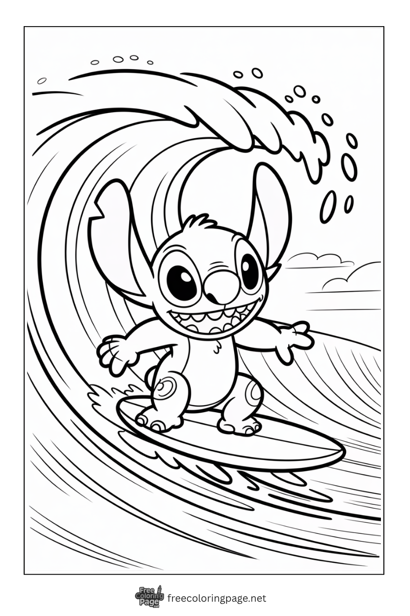 Stitch Coloring Pages – Free Printable Cute Stitch Sheets