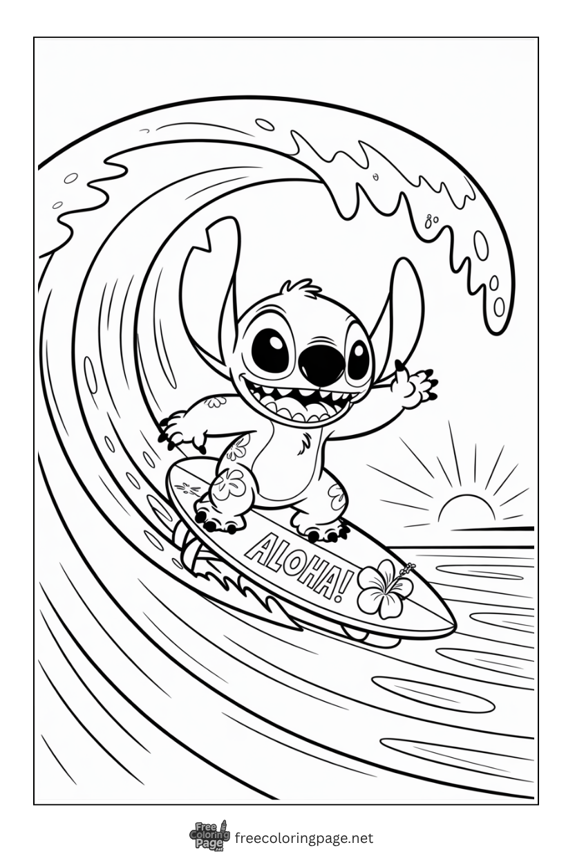 Stitch Coloring Pages – Free Printable Cute Stitch Sheets