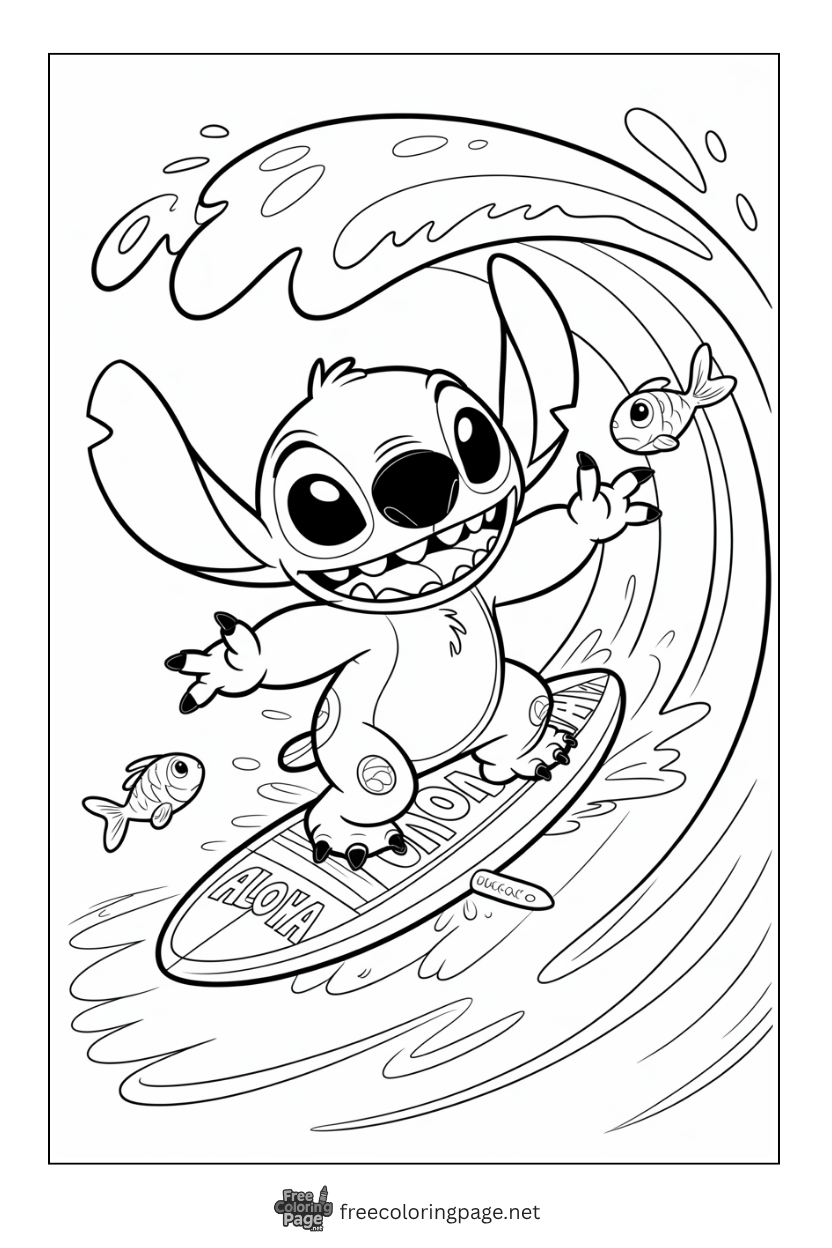 Stitch Coloring Pages – Free Printable Cute Stitch Sheets