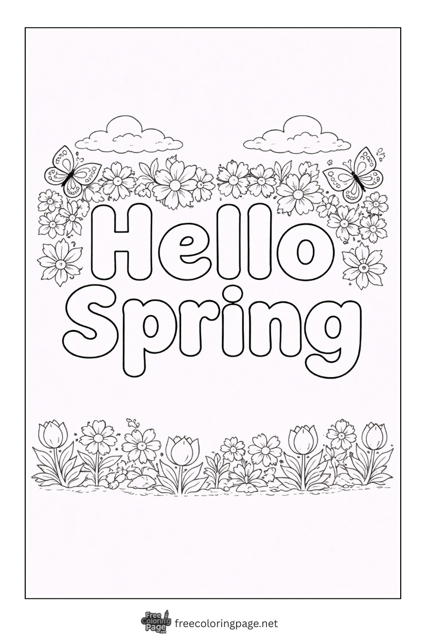 50+ Spring coloring pages for kids and adults