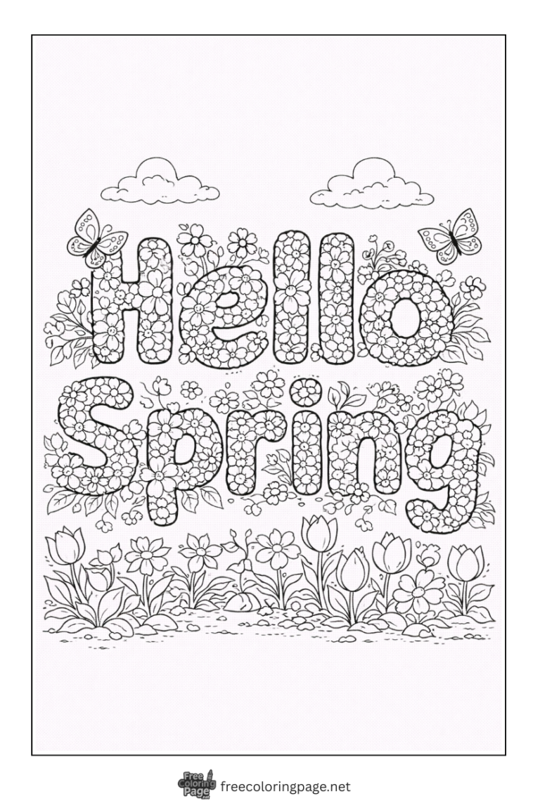 50+ Spring coloring pages for kids and adults