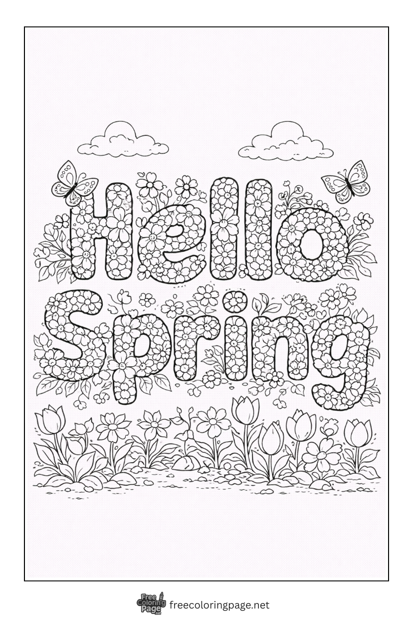 50+ Spring coloring pages for kids and adults