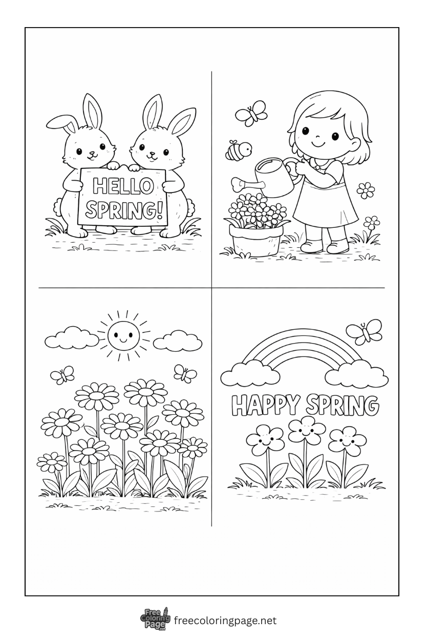 50+ Spring coloring pages for kids and adults