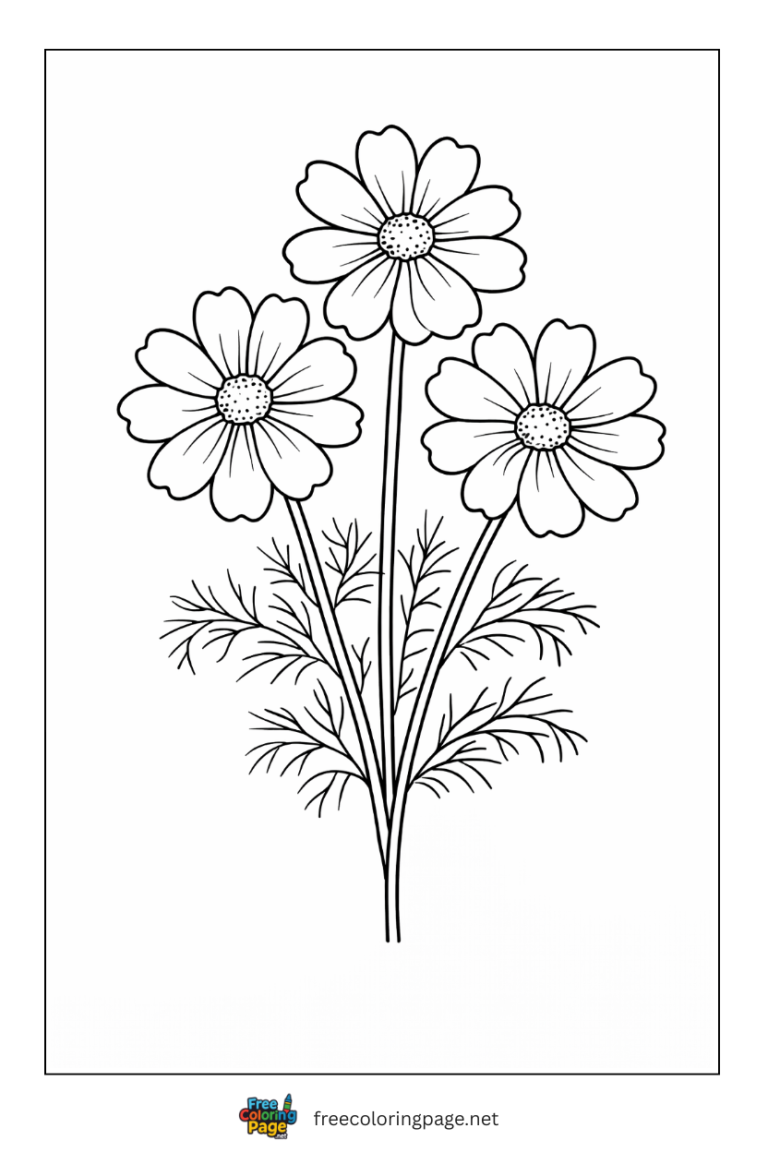 70+ Flower Coloring Pages – Free Printable for Kids & Adults