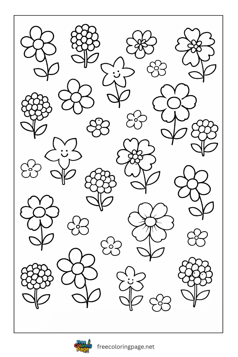 70+ Flower Coloring Pages – Free Printable for Kids & Adults