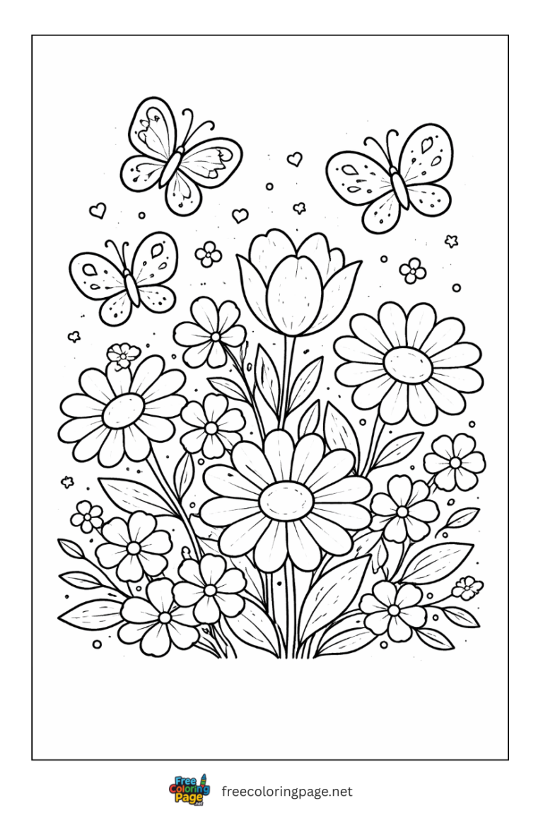 70+ Flower Coloring Pages – Free Printable for Kids & Adults