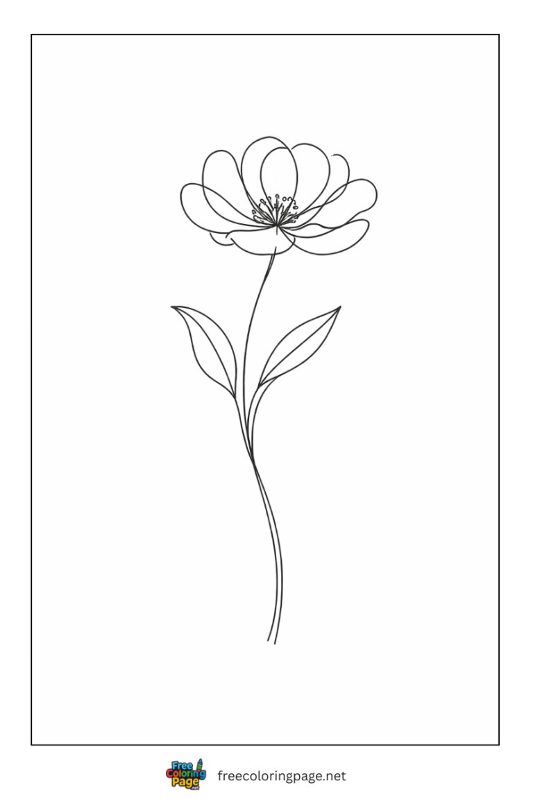 70+ Flower Coloring Pages – Free Printable for Kids & Adults