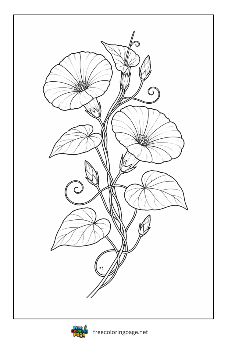 70+ Flower Coloring Pages – Free Printable for Kids & Adults