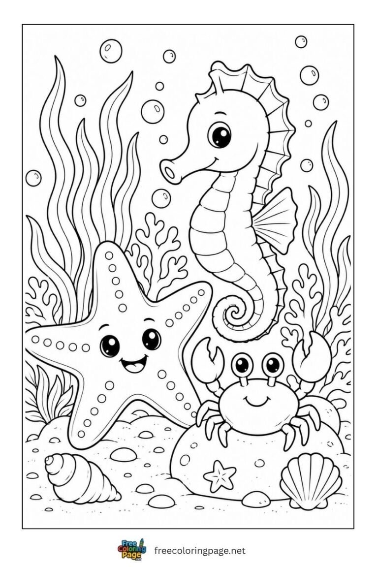 60+ Ocean Animals Coloring Pages | Free Printable PDF